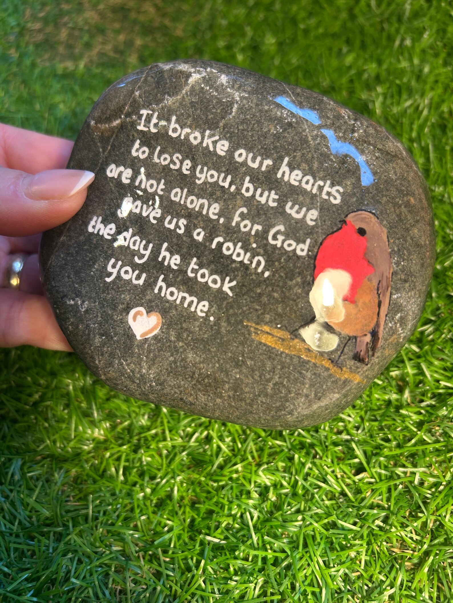 Robin Memorial Pebble Keepsake Garden Rock Memorial or Grave Ornament ...