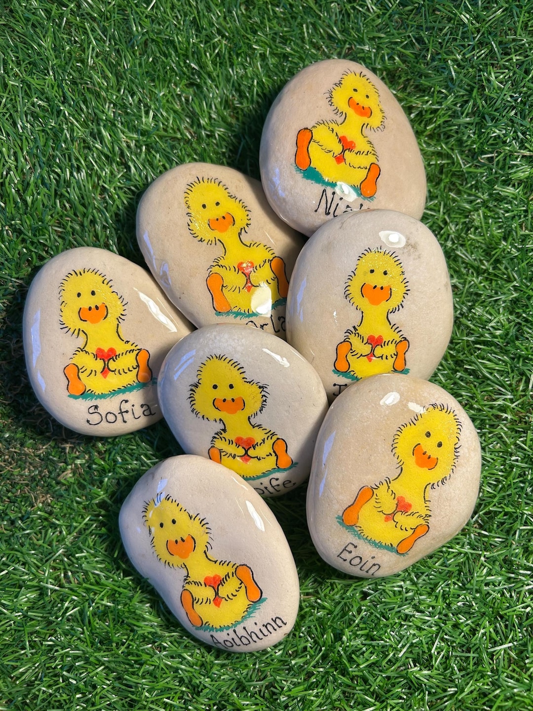Personalized Easter Chick Rock: Hand-painted Easter Egg Hunt Gift - Etsy