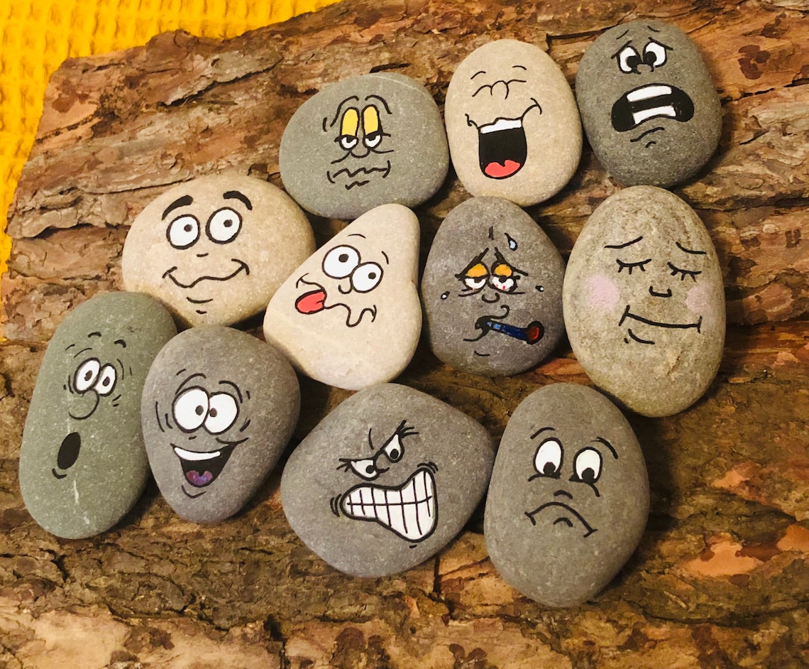 SEN feelings worry stones for children story stonesemotions | Etsy