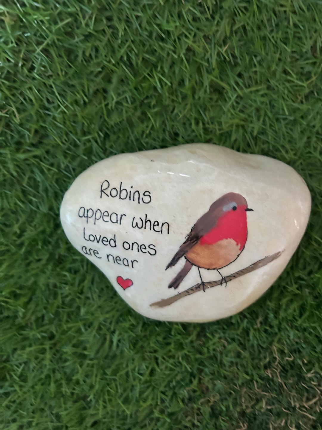 Robin Memorial Pebble: Hand Painted Keepsake Grave Decoration - Etsy