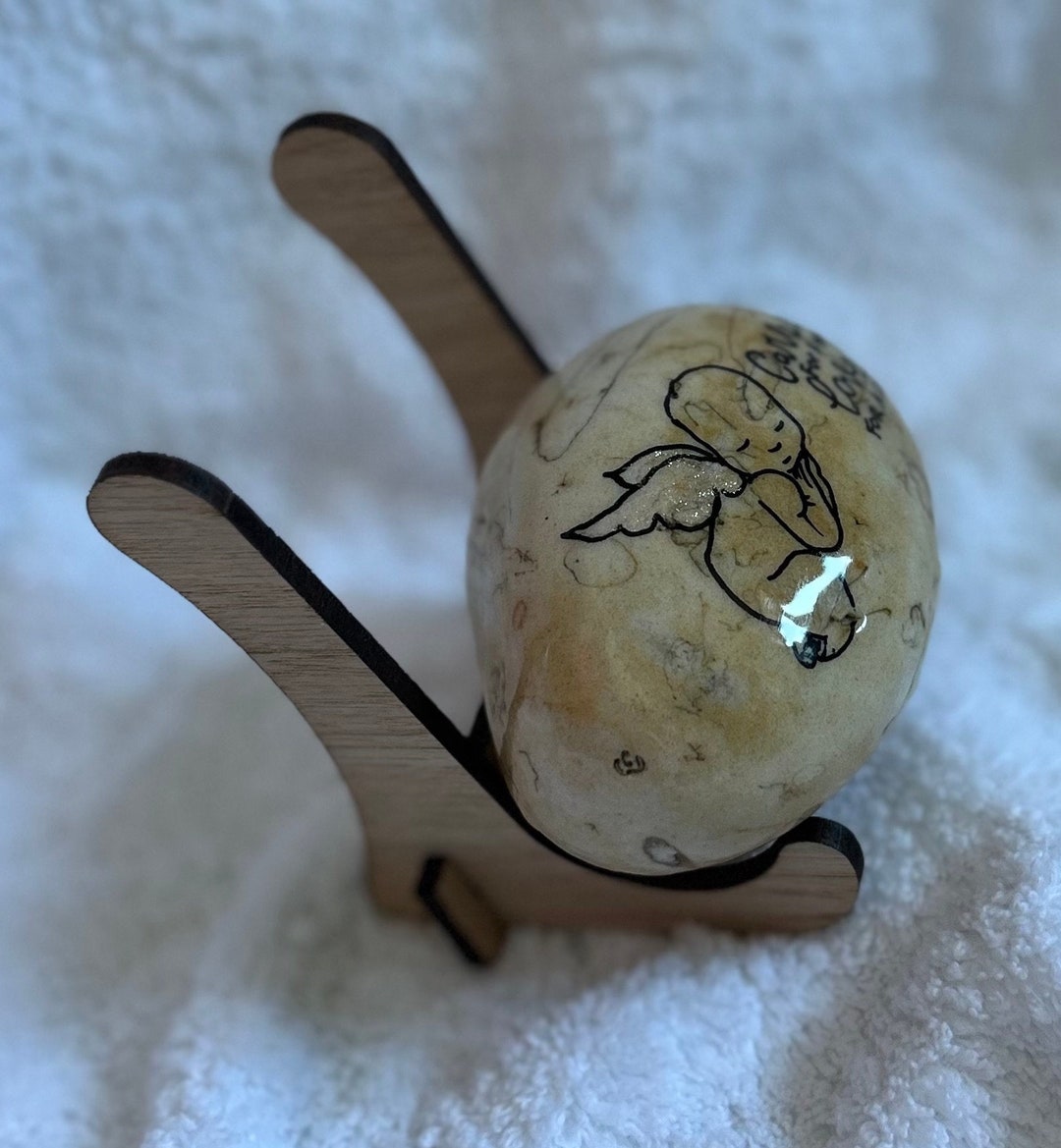 Painted Pebble Stands Fossil, Geode Rock Case Stands - Etsy