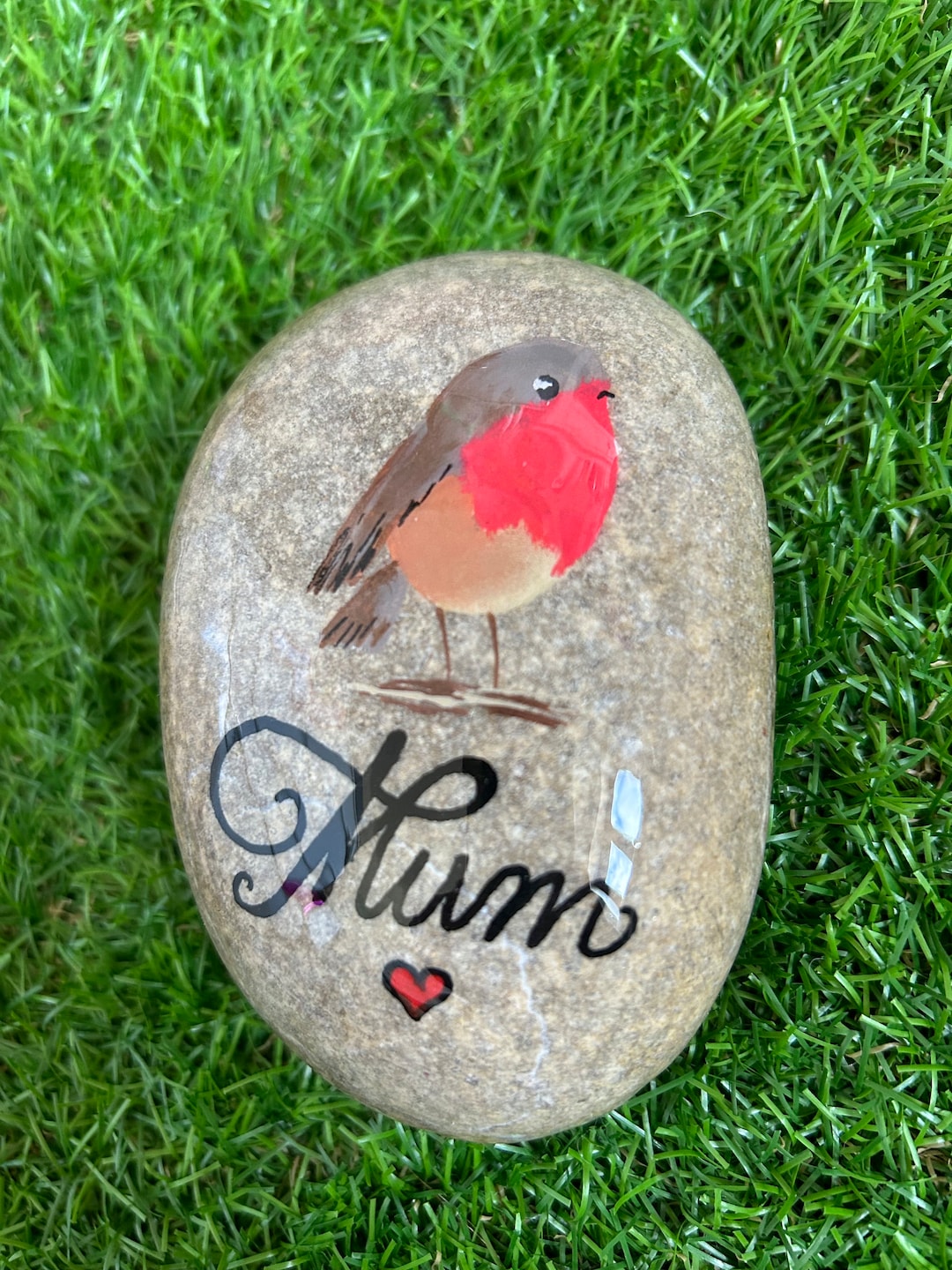 Robin Grave Memorial Cemetery Ornament Garden Memorial Pebble Keepsake ...