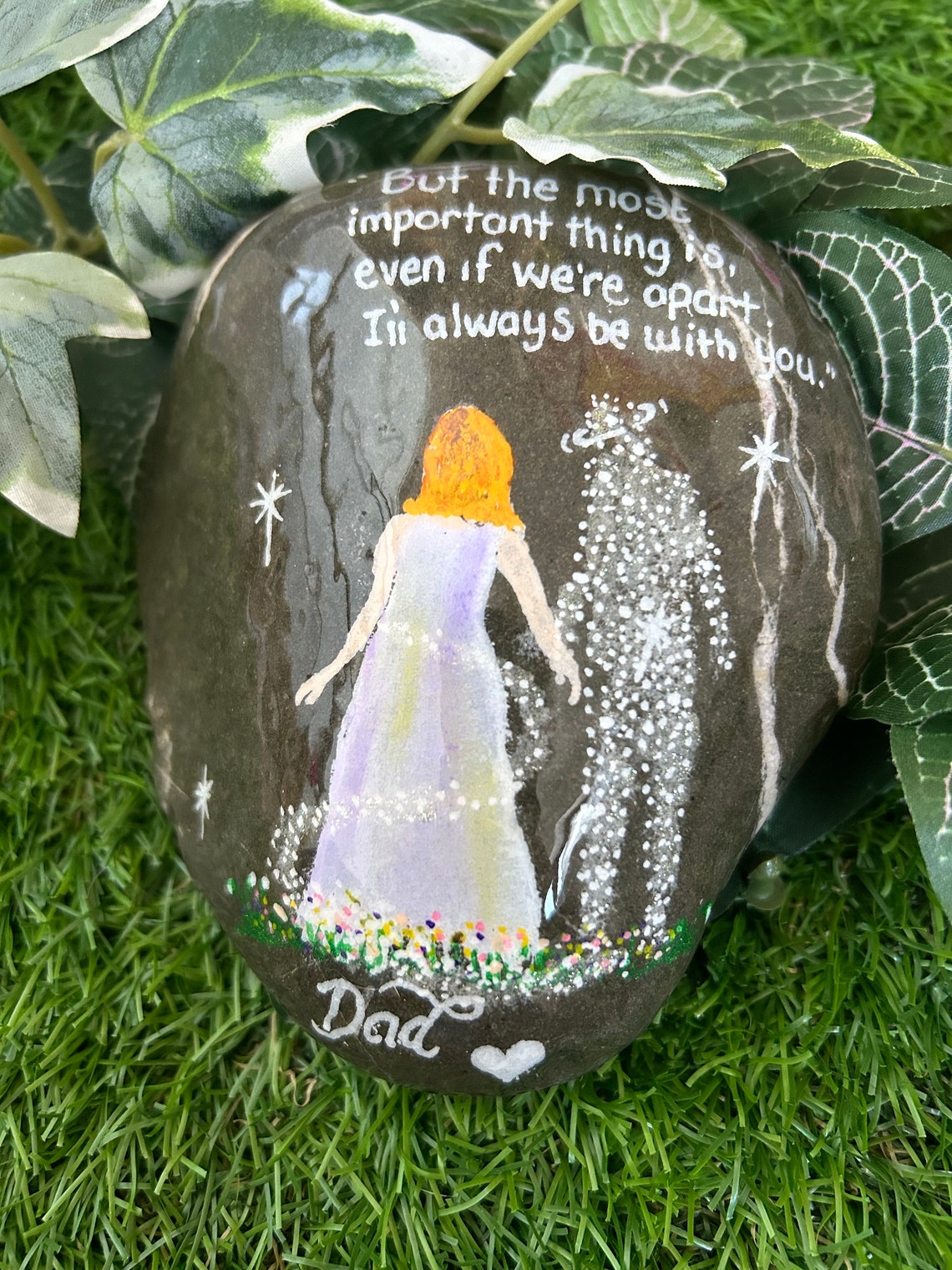 Hand-painted Angel Pebble: Bereavement Memorial Stone, Guardian Angel ...