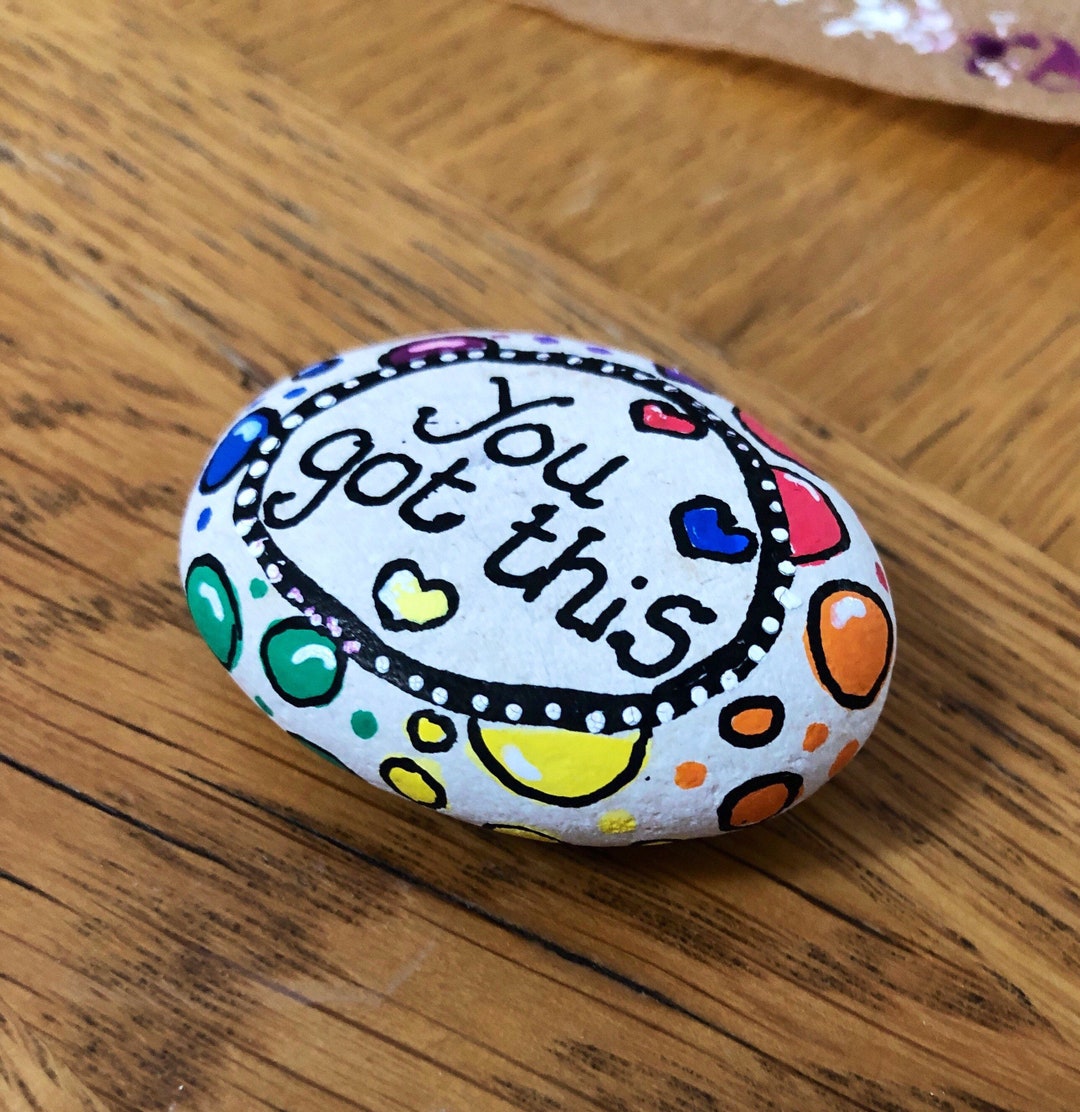 Personalised Rainbow Pocket Pebble - You’ve Got This, Kept Going ...