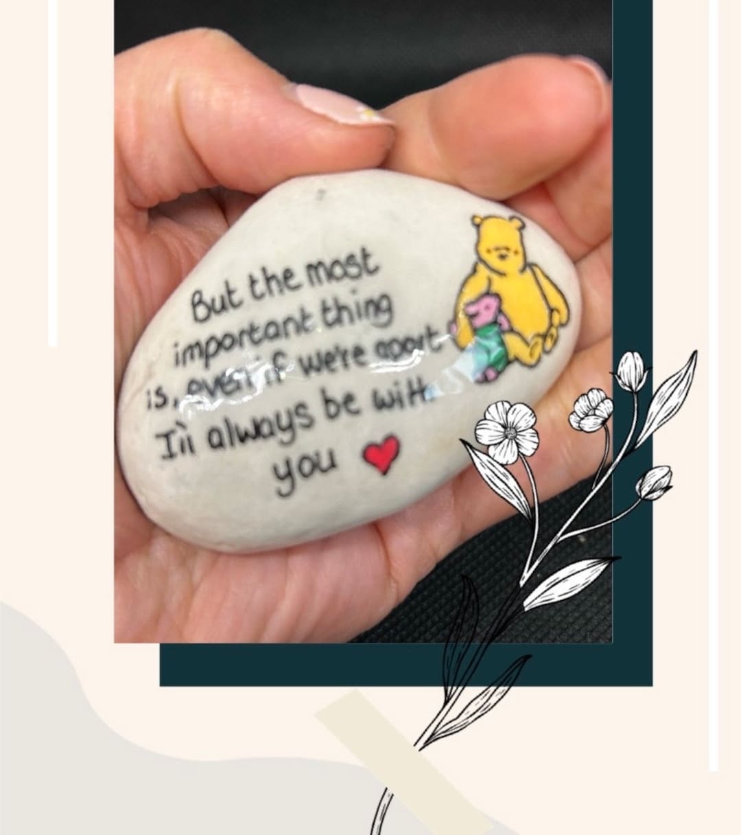 Coffin Keepsake, Winnie the Pooh Quotes Stone Pebble Gift, Memorial ...