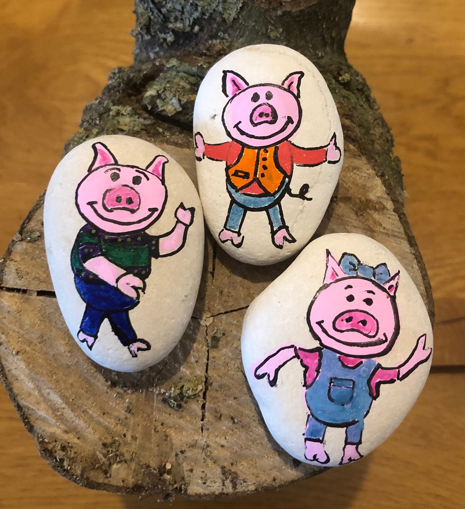 Three Little Pigs Story Stones Eyfs Montessori Play - Etsy UK