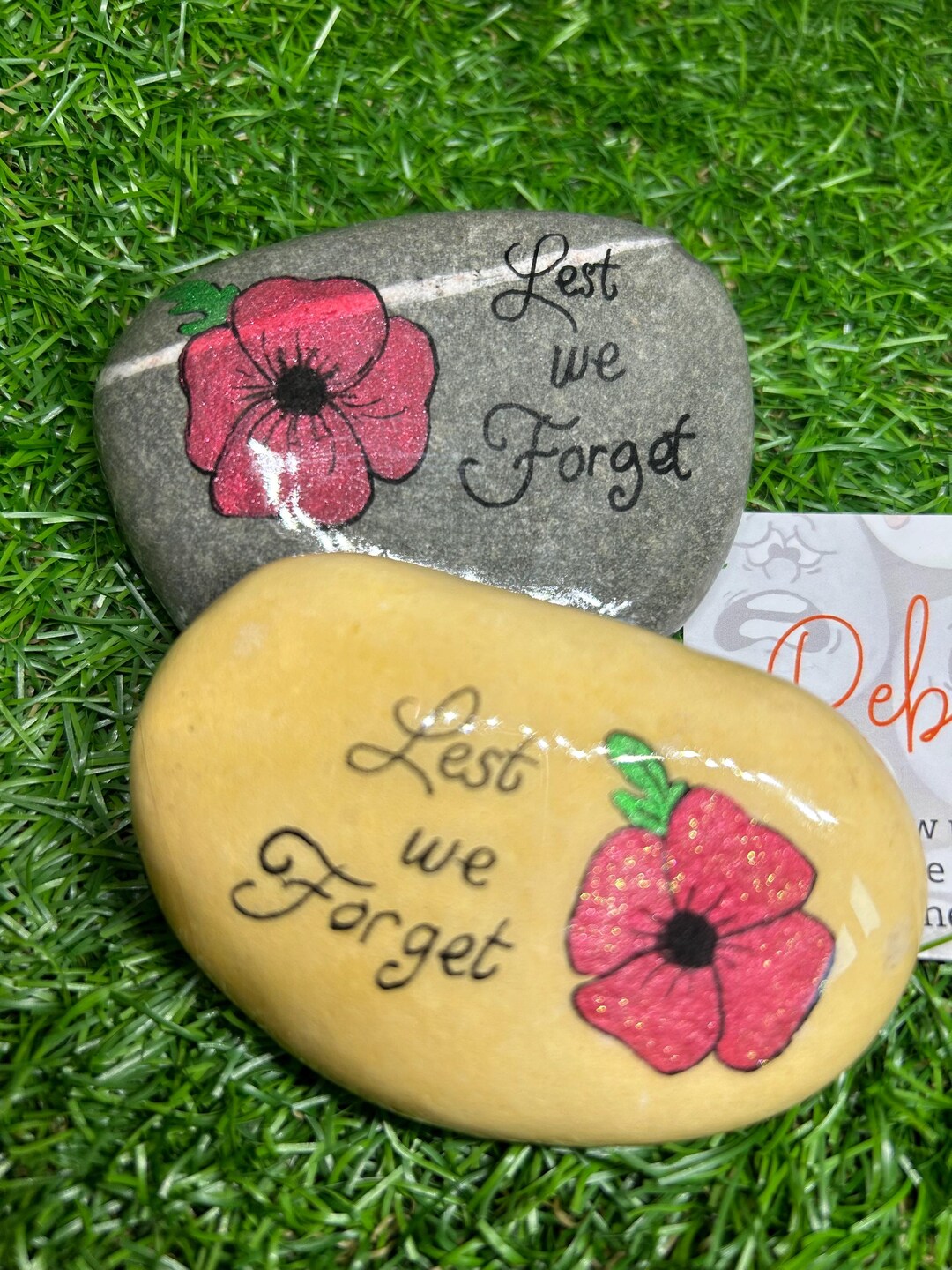 Poppy Gift, Remembrance Day Keepsake Pebble Memorial Day Memorial ...