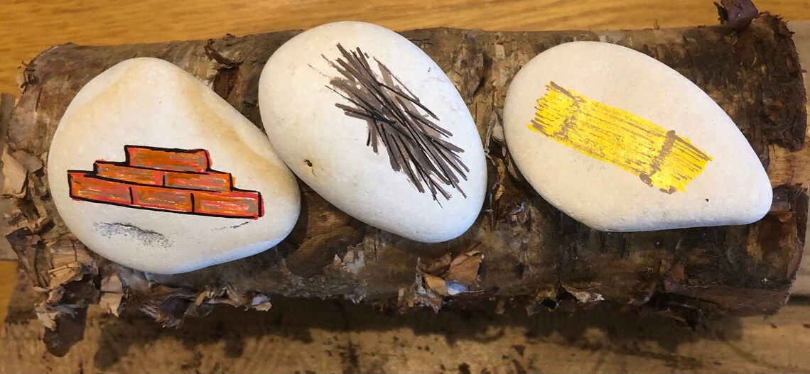 Three Little Pigs Story Stones Eyfs Montessori Play - Etsy UK