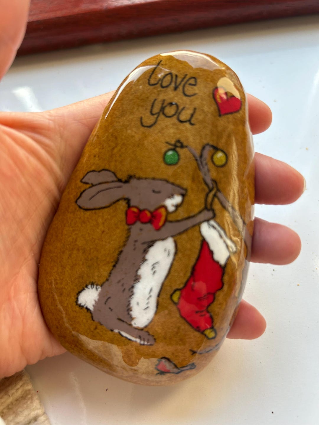 Christmas Personalised Guess How Much I Love You Pebble, Treat Bag ...