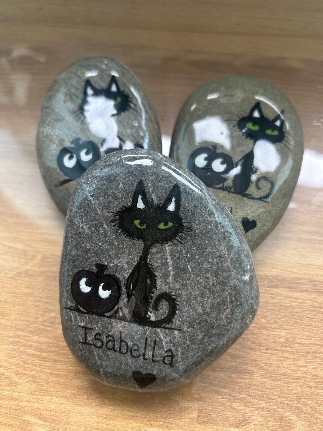 Personalized Halloween Cat Pebble: Hand-painted Party Favor - Etsy