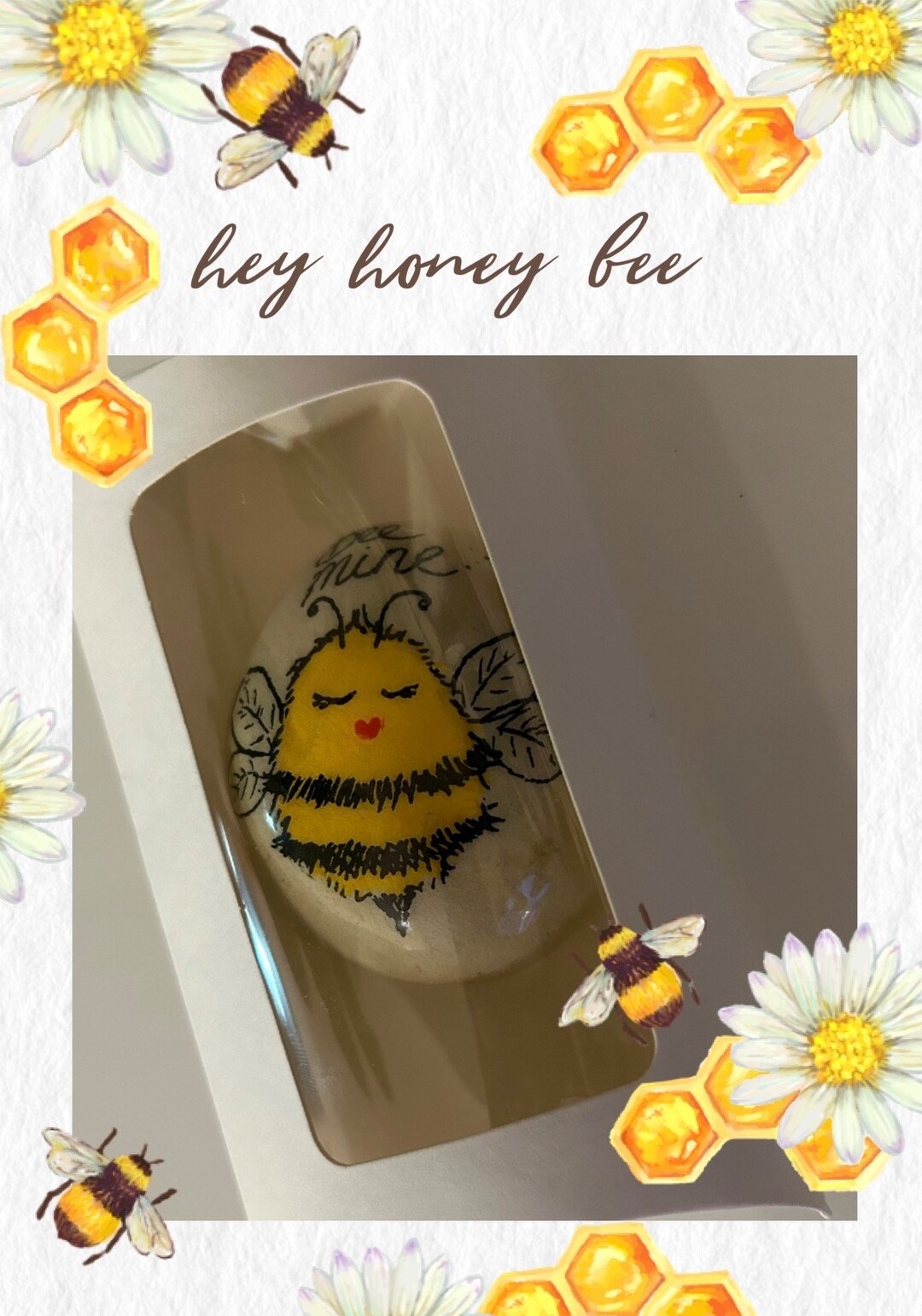 Hand-painted Bee Pebble: Pocket Hug Gift - Etsy