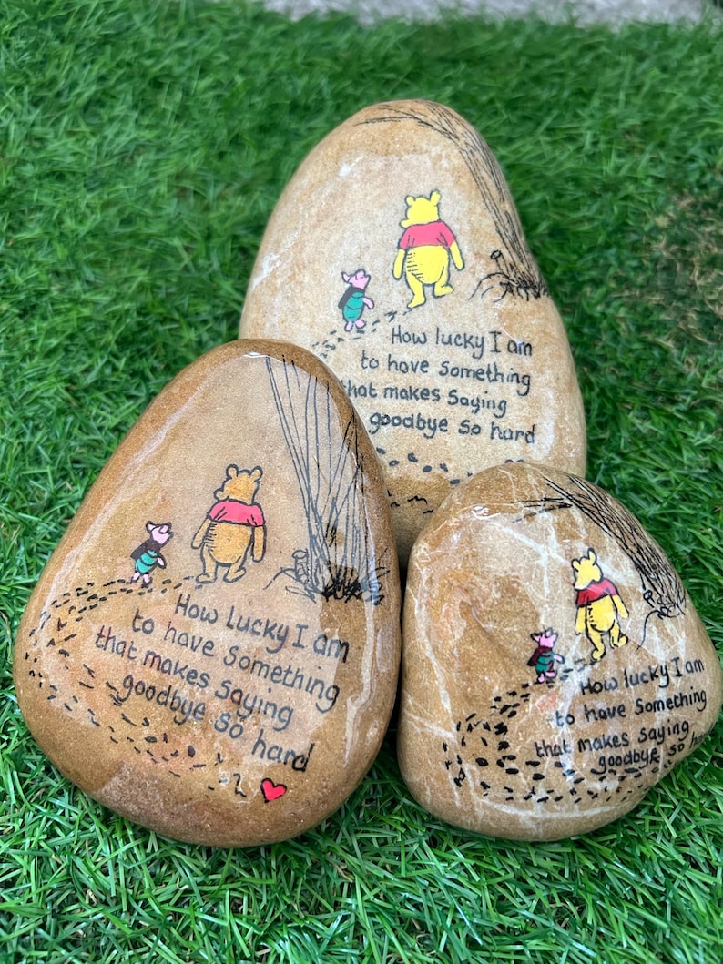 Hand-painted Winnie the Pooh Quote Pebble: Memorial Garden Stone - Etsy