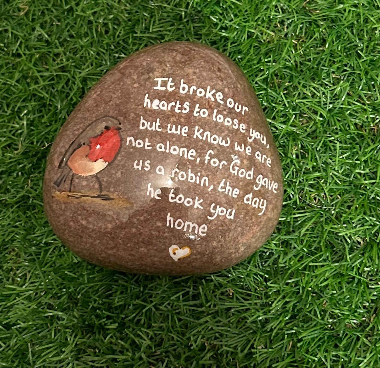 Robin Memorial Pebble Keepsake Garden Rock Memorial or Grave Ornament ...