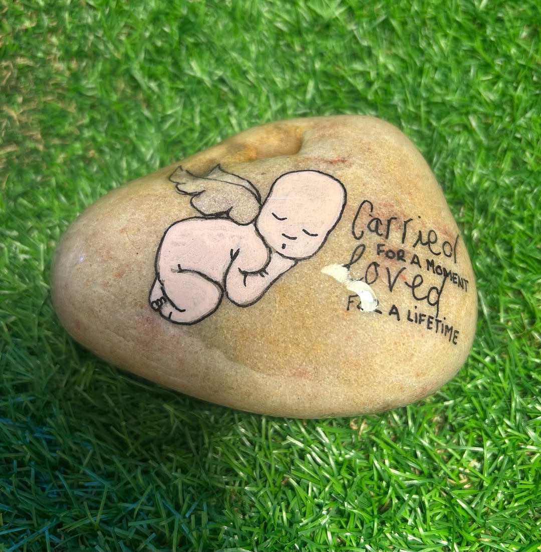 Hand-painted Baby Loss Memorial Pebble: Sleeping Angel Keepsake - Etsy