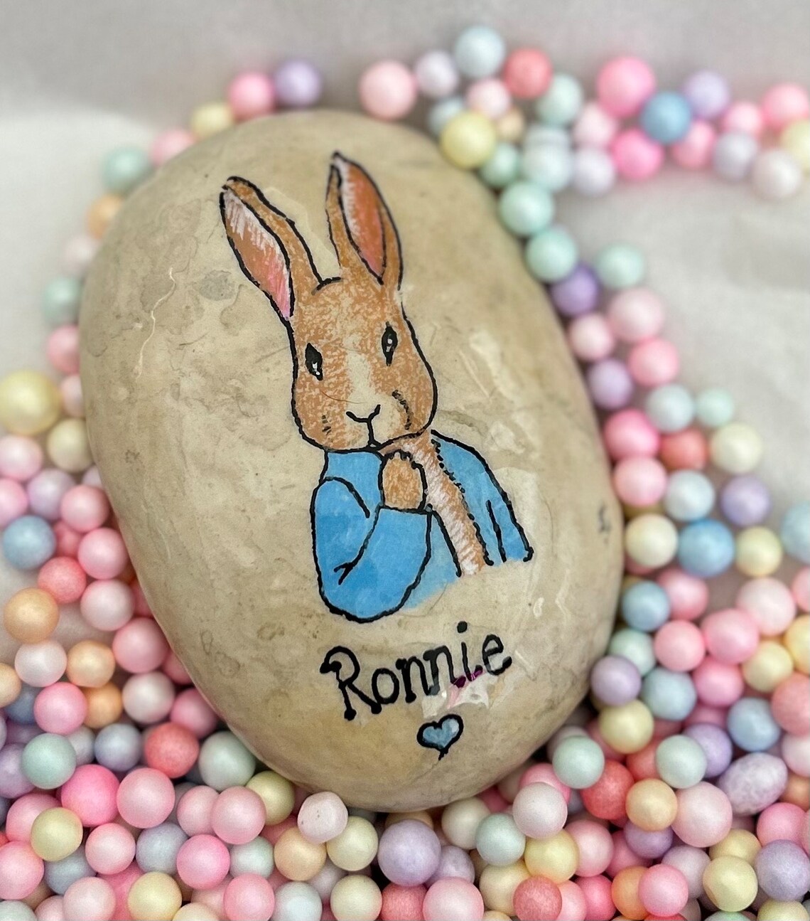 Hand Painted Peter Rabbit Pebble, Personalised Baby Shower Gift - Etsy
