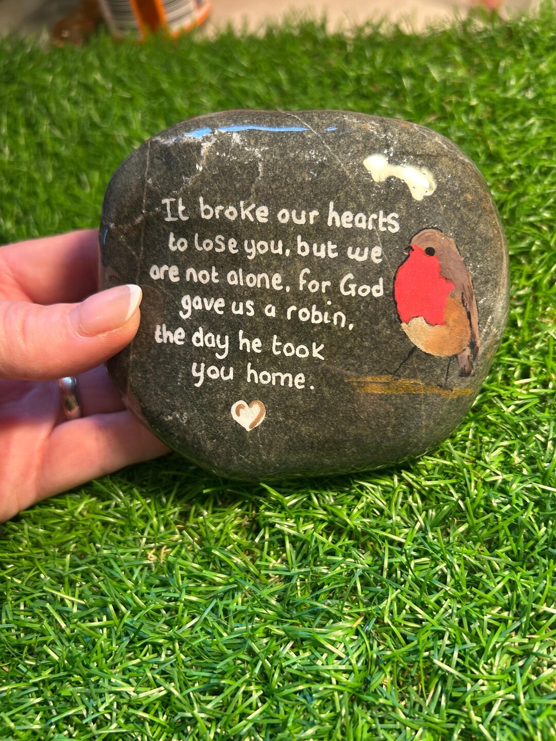 Robin Memorial Pebble Keepsake Garden Rock Memorial or Grave Ornament ...