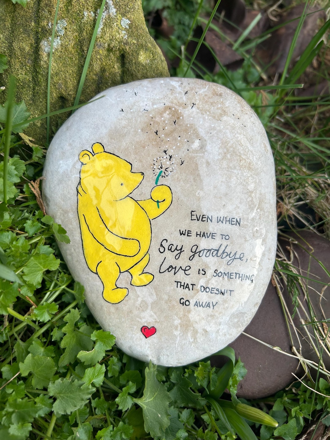 Hand-painted Winnie the Pooh Pebble: Memorial Stone With Quote - Etsy