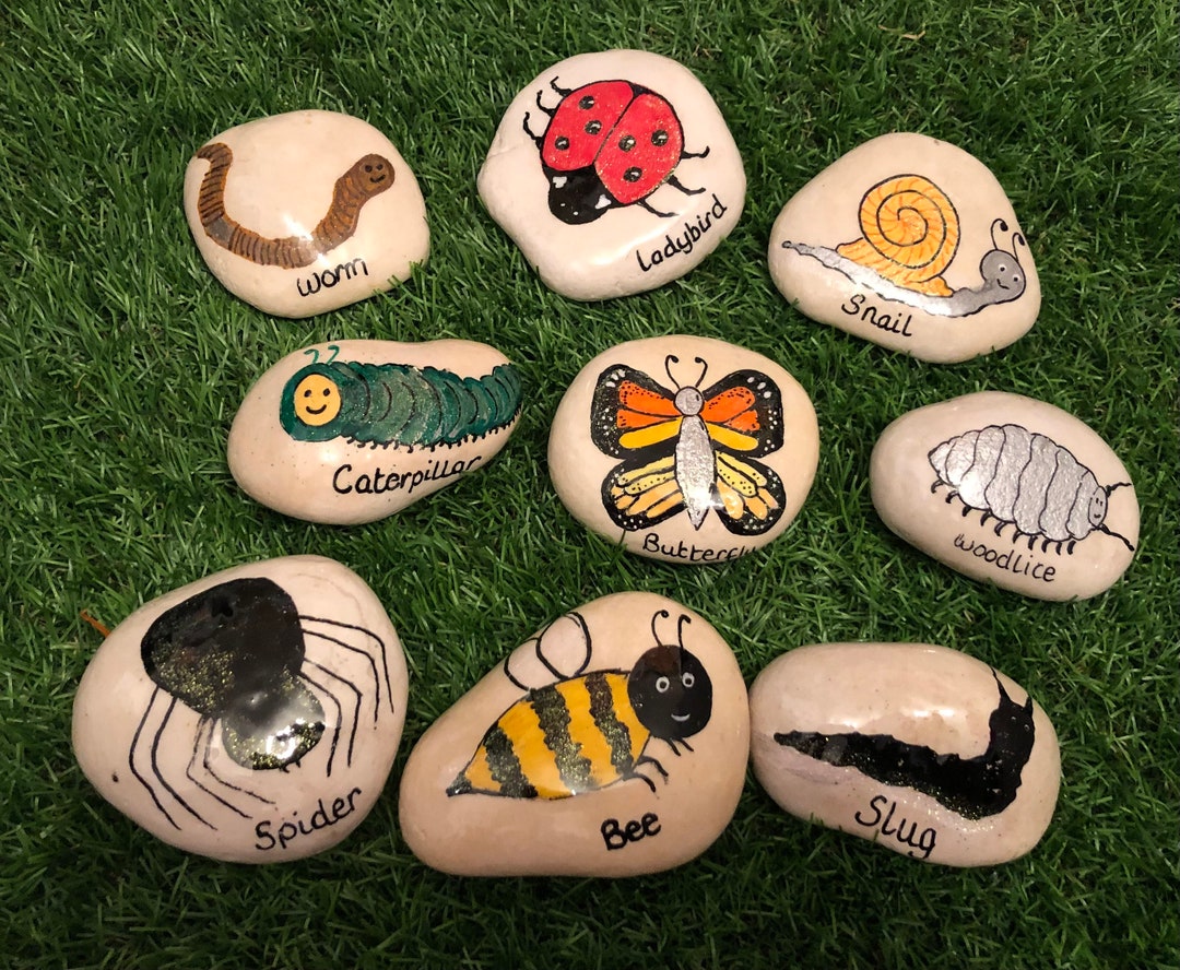 Hand Painted Minibeast Story Stones: Educational Sensory Toy - Etsy