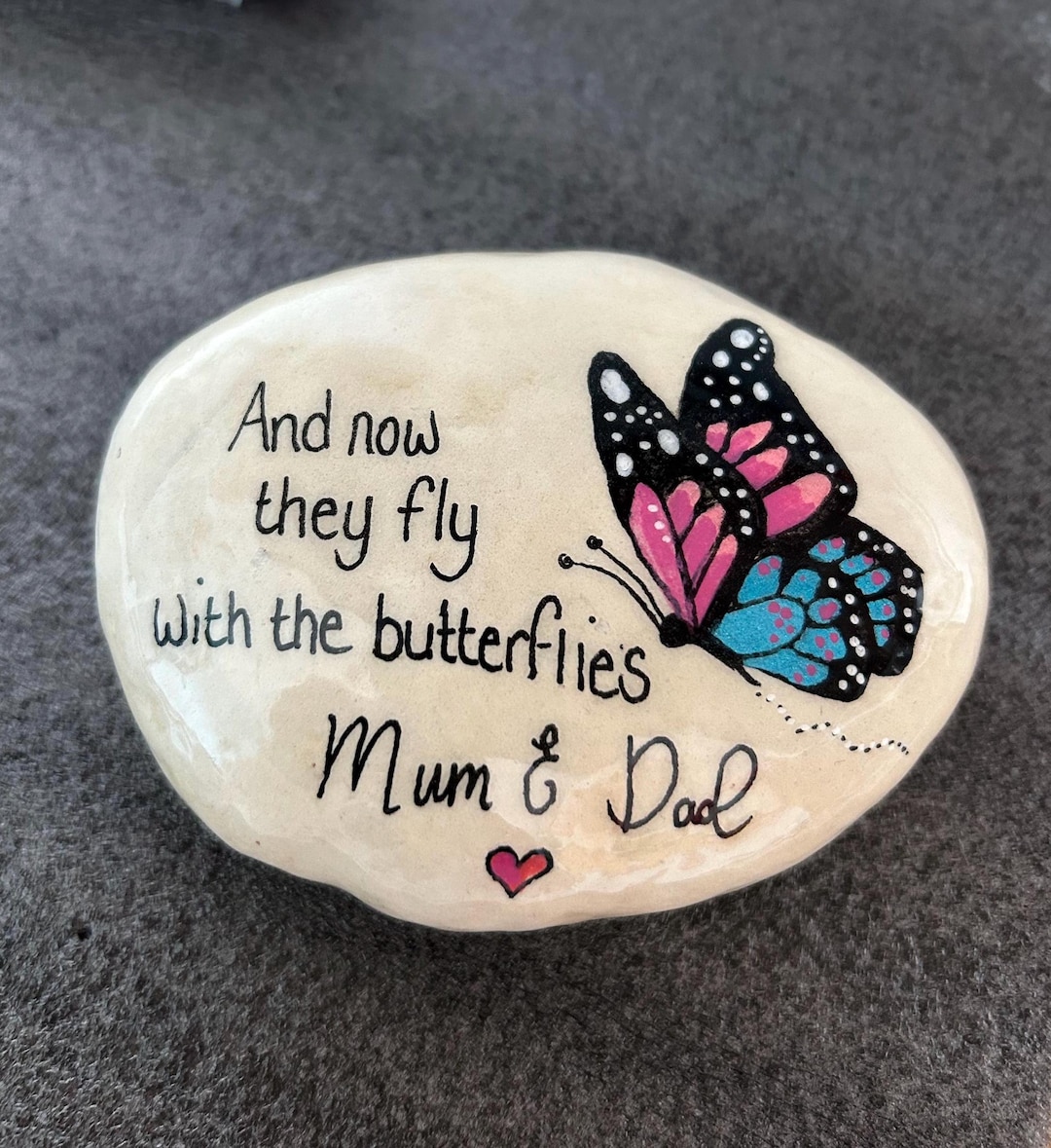 Butterfly Memorial Stone: Hand-painted Grave Decoration Keepsake - Etsy UK