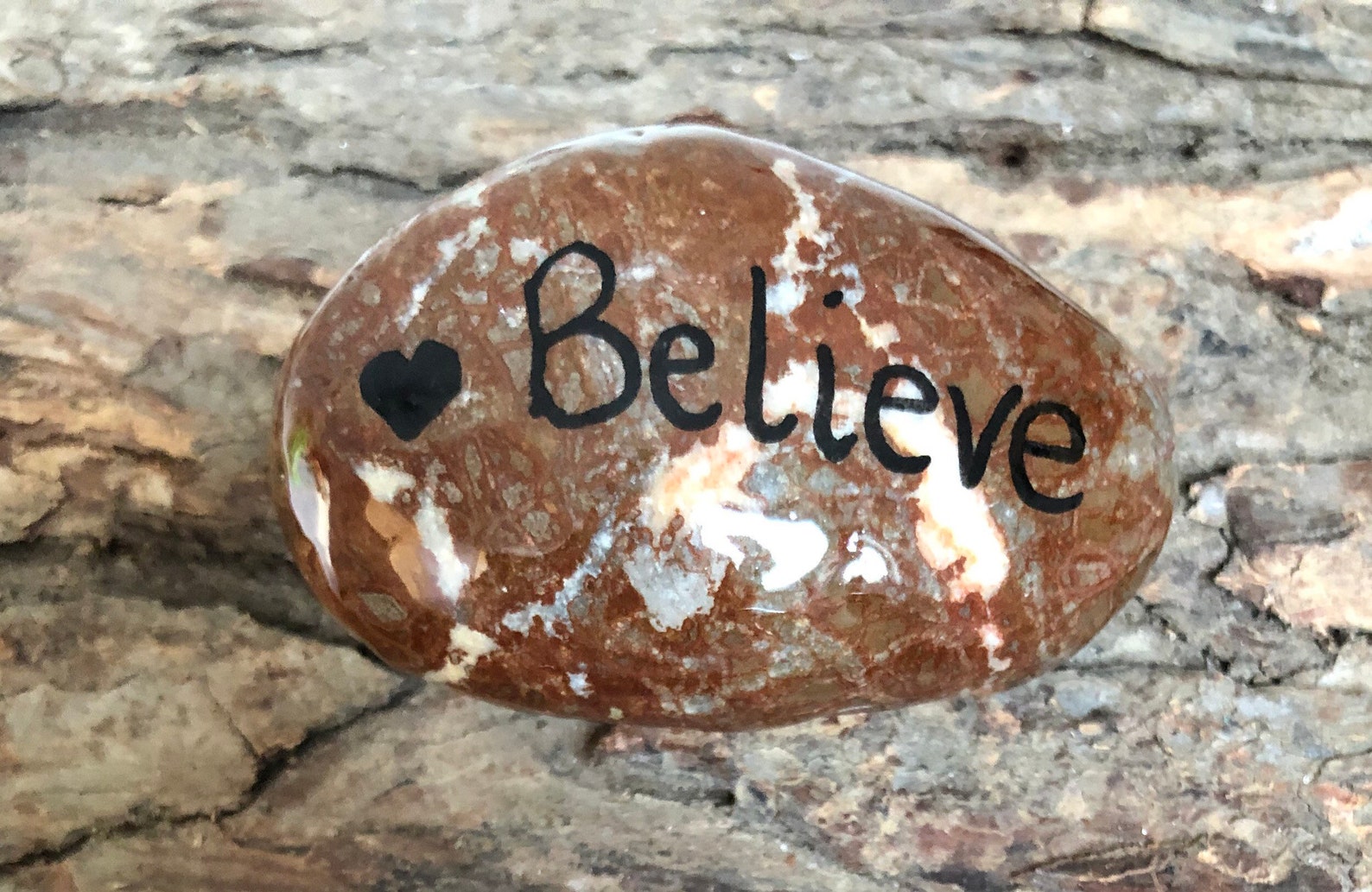University Gift Believe Stone Good Luck Pebble - Etsy