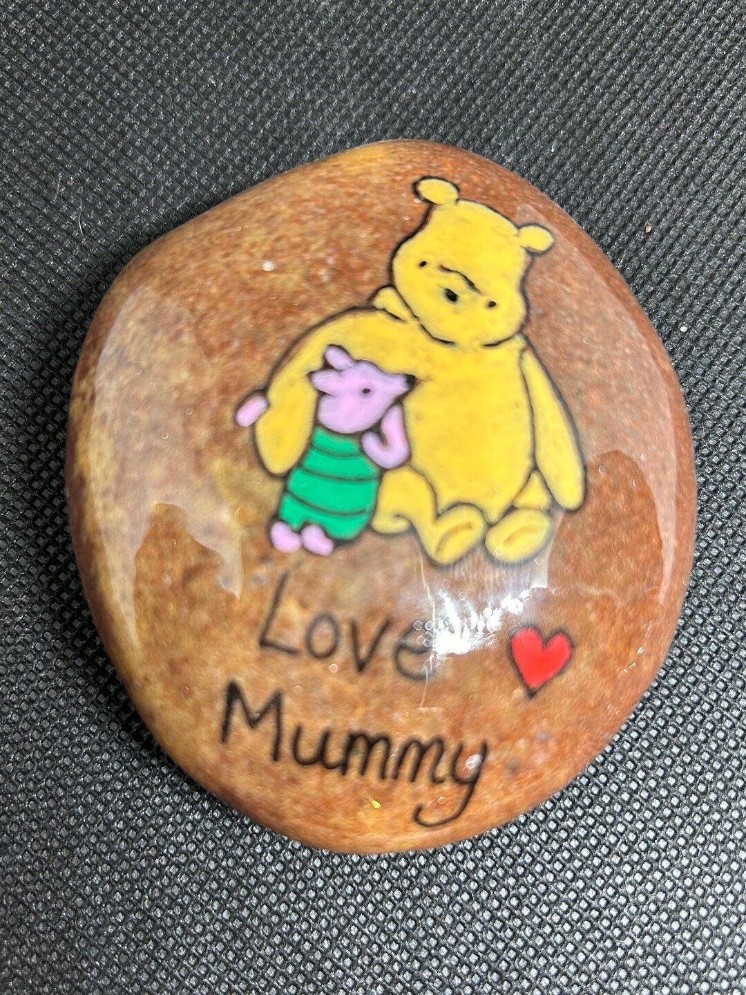 Hand-painted Winnie the Pooh Pebble: Love Mummy Gift - Etsy