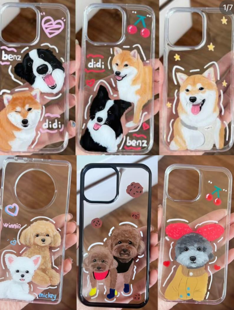 Artist Hand Painted Custom Pet Phone Case, Personalized Pet Dog Phone ...
