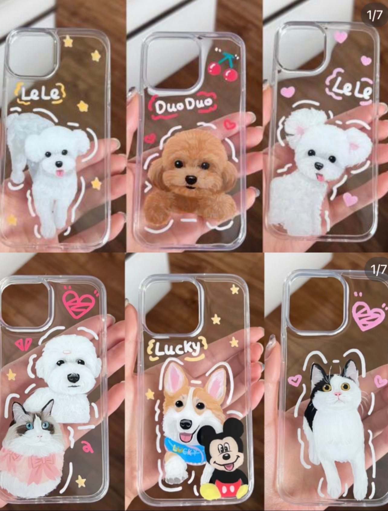 Artist Hand Painted Custom Pet Phone Case, Personalized Pet Dog Phone Case, Personalized Photo ...