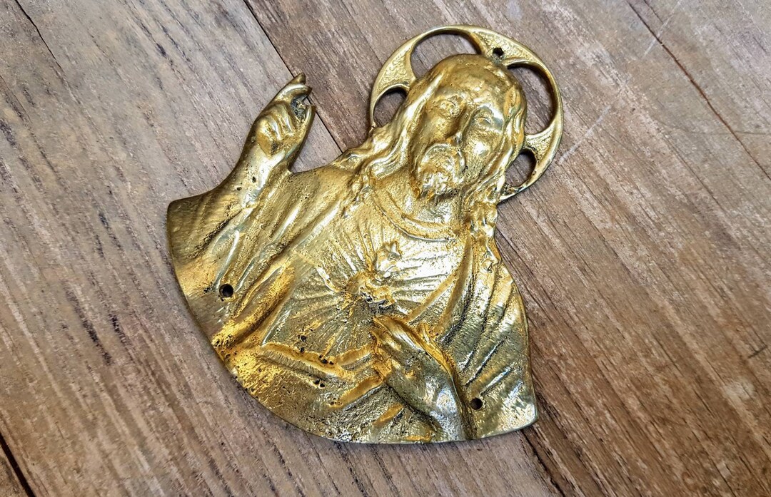 Image of Jesus. Signal for Brass Door. Jesus Bless. Decorative Plate ...