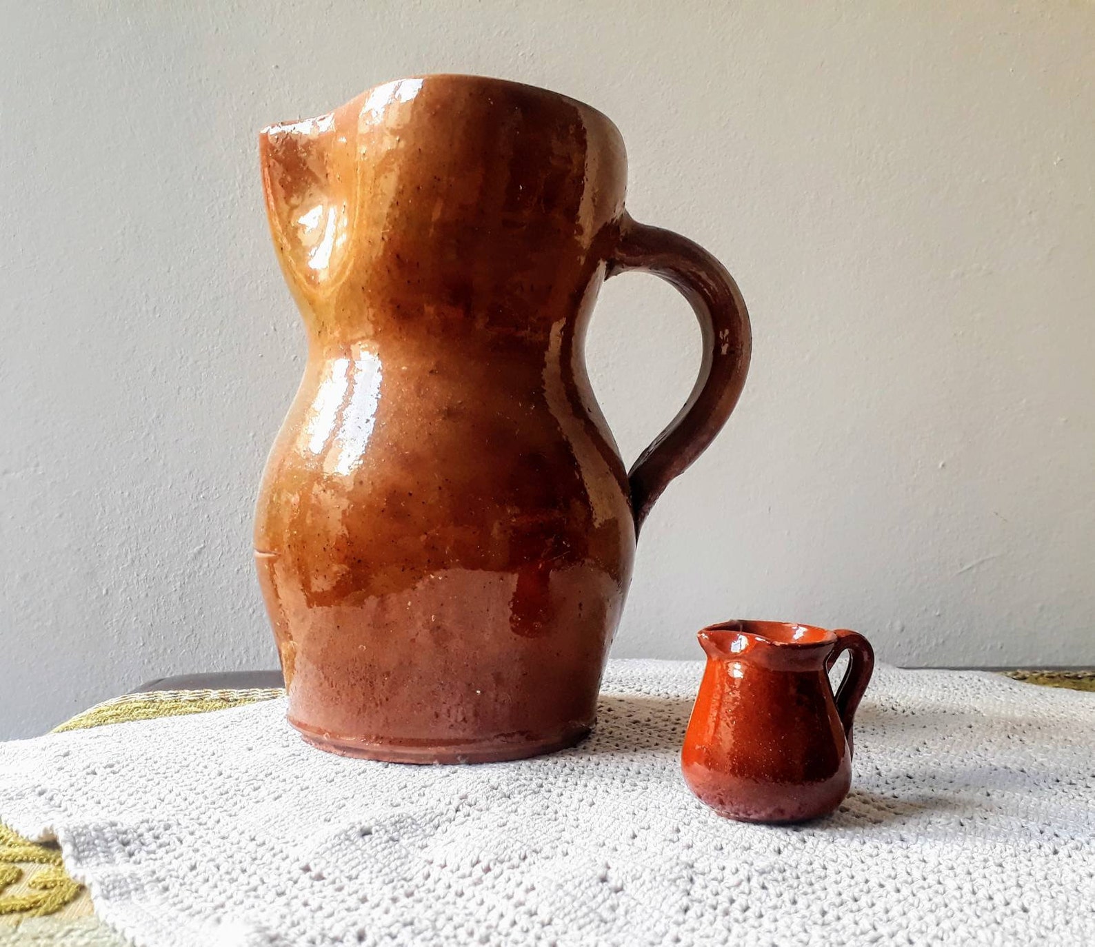 Ancient Spanish ceramics. Old jug for ceramic wine. Decoration | Etsy