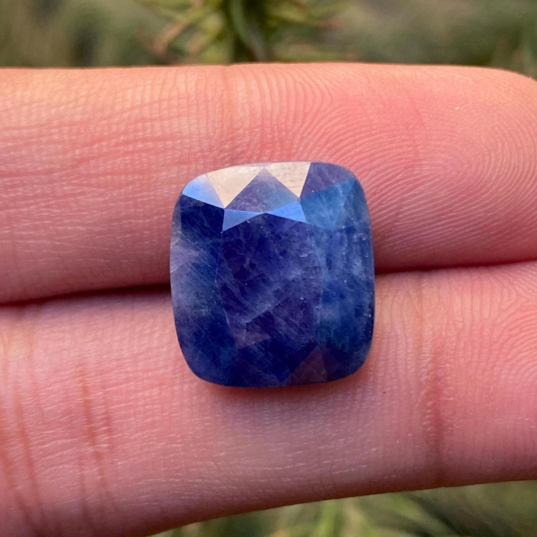 AAA+ Natural Blue Burmese Sapphire Gemstone, Rectangle Shape Blue ...