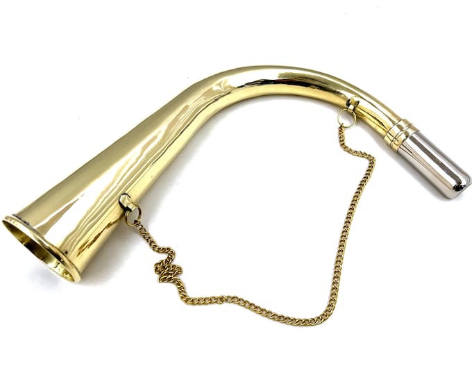 Brass Hunting Horn: Polished Fox Hunting Bugle With Chain - Etsy
