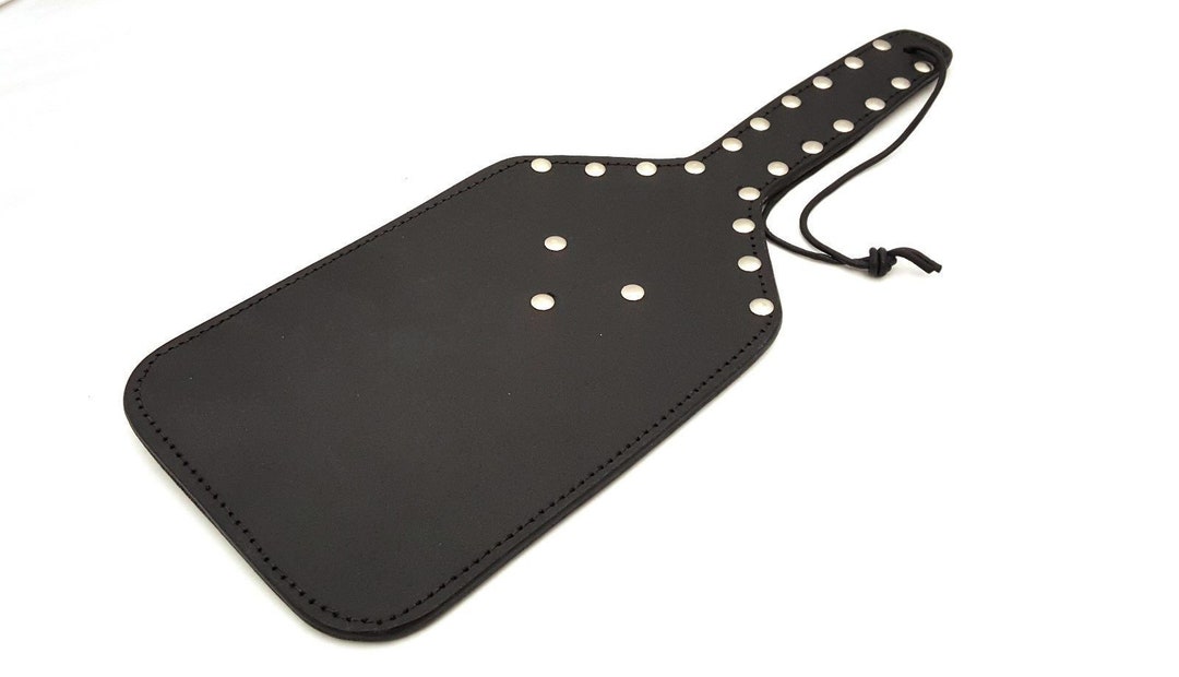 Wide Leather Paddle - Studded Leather Paddle - Strict Paddle - Spanking ...