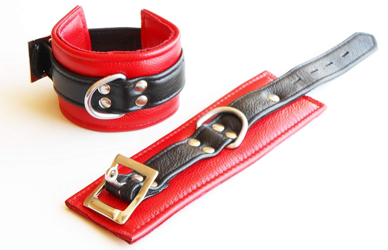 Leather Wrist Cuffs Bdsm Cuffs Triple Lined Heavy Duty | Etsy