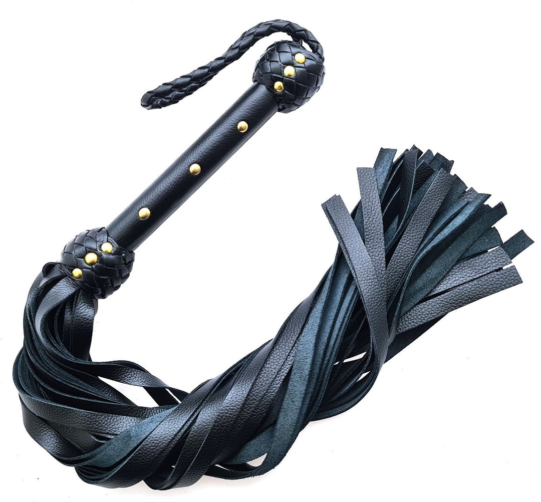 Flogger - Studded Flogger - Leather Flogger - Black Leather Flogger ...