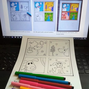 Worksheets for Kids Easy Drawing Dogs Picture Printable Art Lesson ...