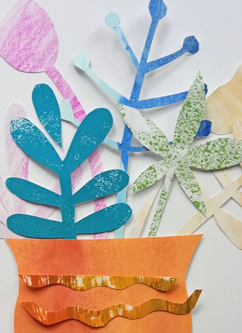 Collage Calendar Collage Handcut Original Vase of Flowers, Paper ...