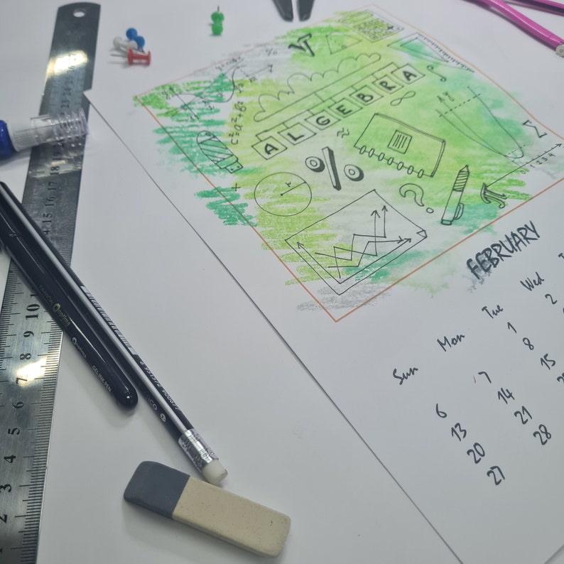 DIY Calendar Step-by-step Drawing Guide How to Draw Subjects Easily ...