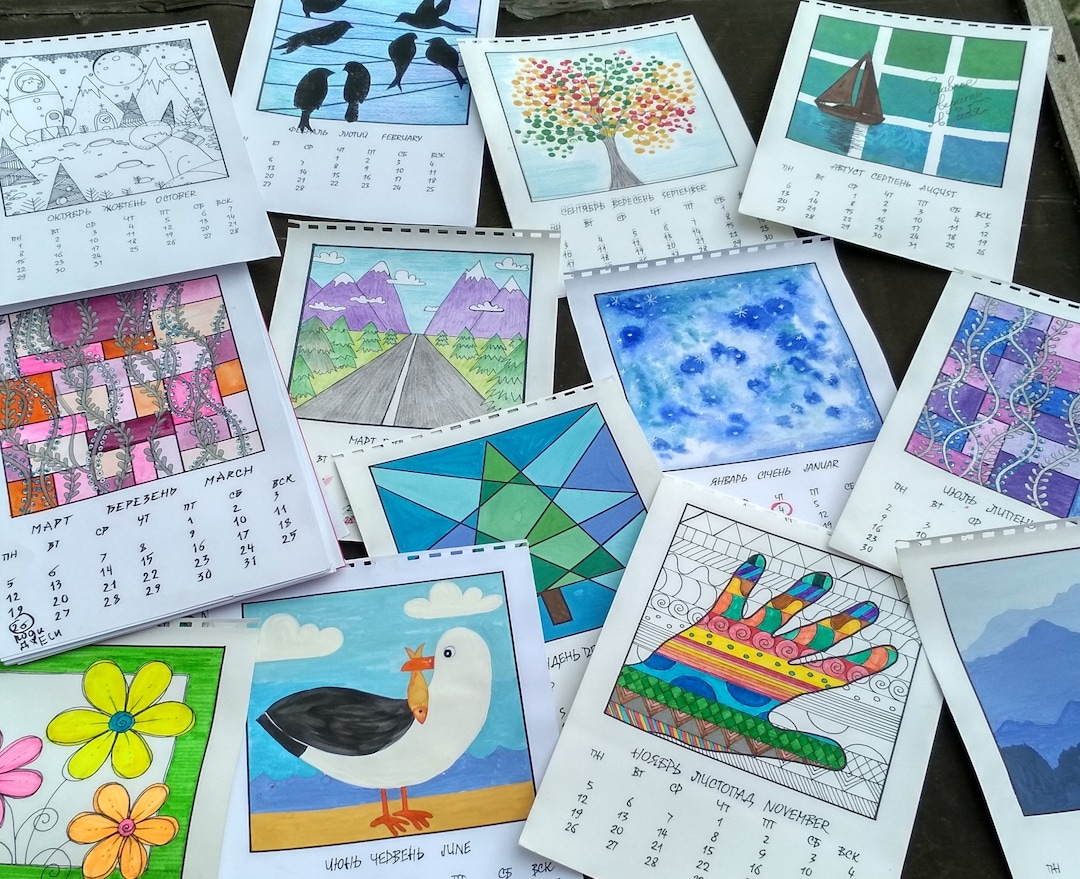 Art Course Step by Step Painting Kids Handmade Calendar Activity Pack ...