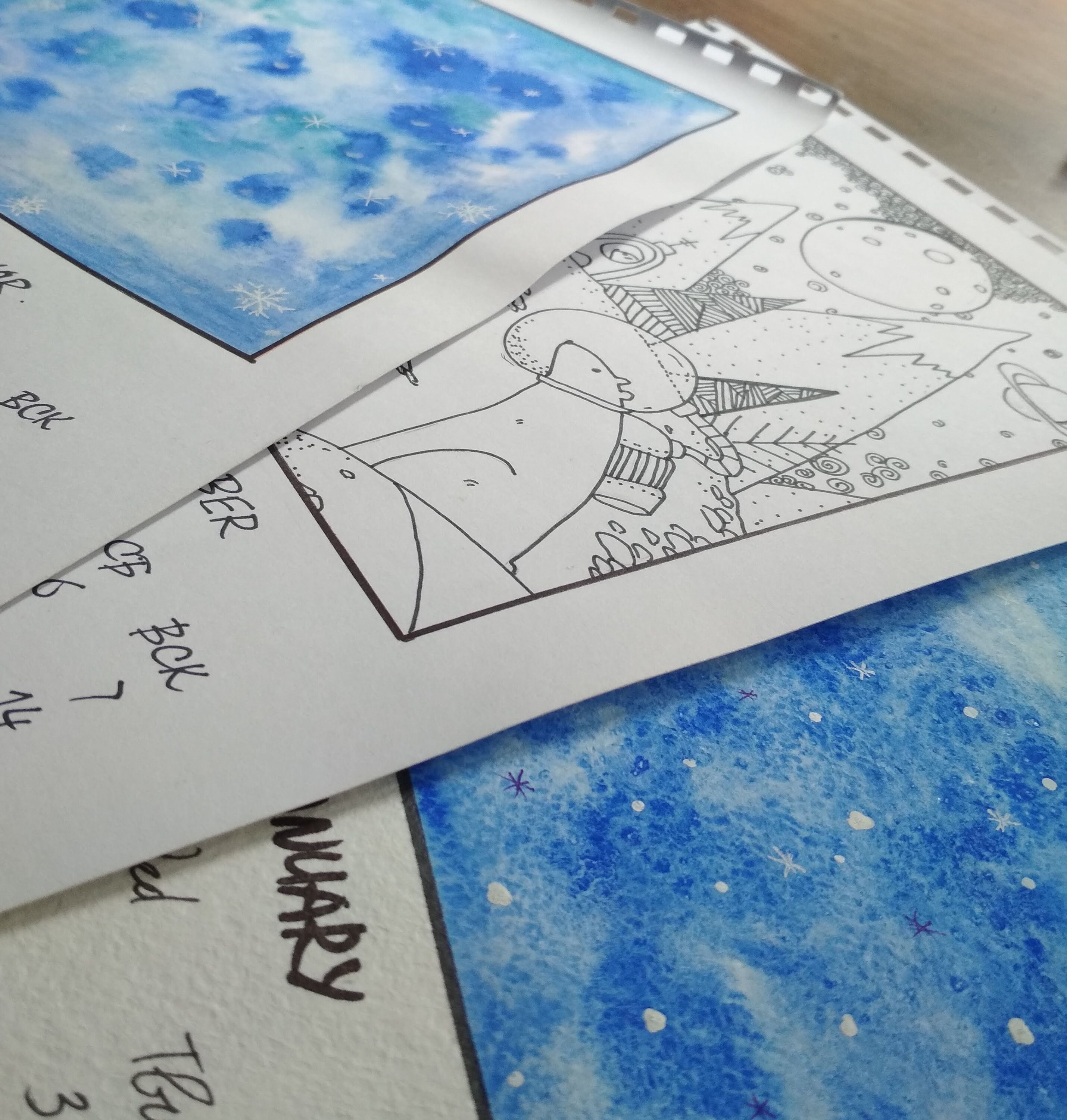 How to Paint Watercolor Techniques Salt Winter Artwork Theme Bluecolor ...