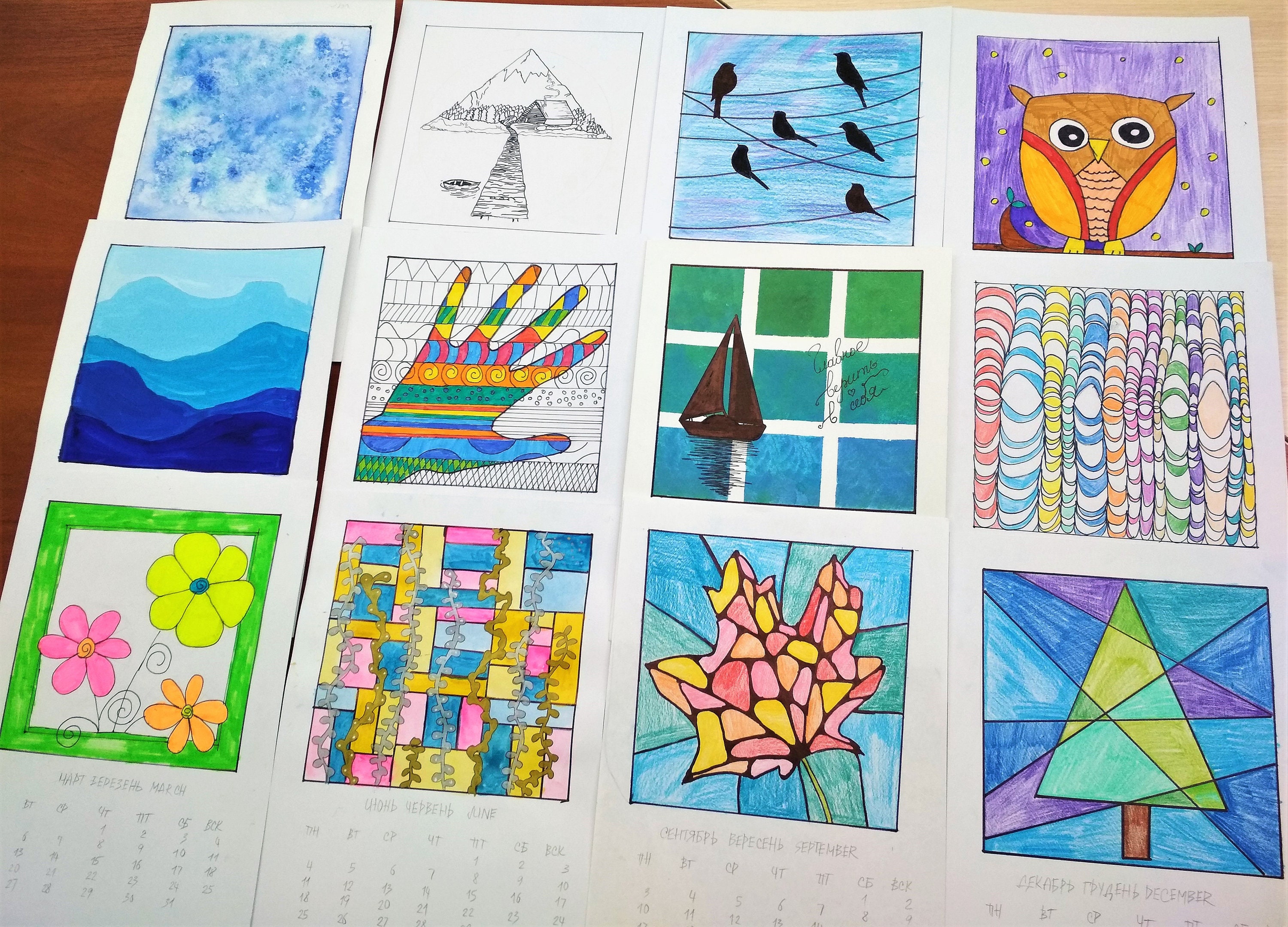 Art Course Step by Step Painting Kids Handmade Calendar - Etsy