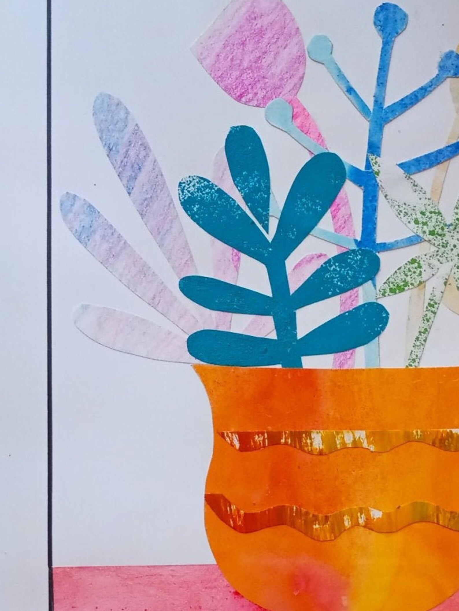 Collage Calendar Collage Handcut Original Vase of Flowers, Paper ...