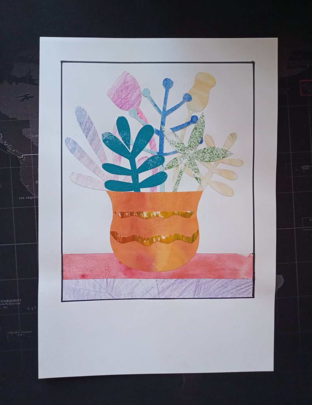 Collage Calendar Collage Handcut Original Vase of Flowers, Paper ...