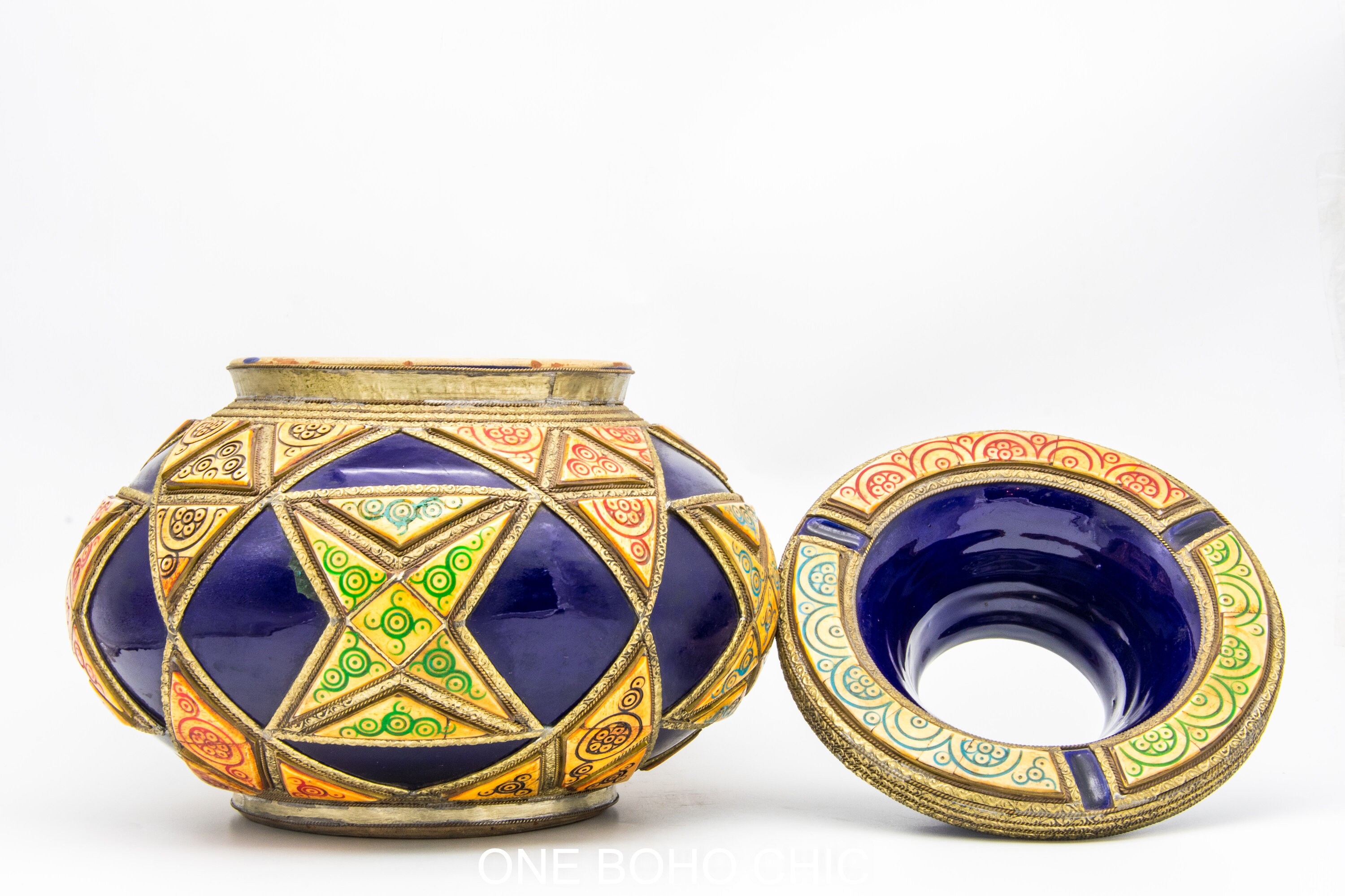 Old Moroccan Ceramic Ashtray Arabian Art Chic Luxurious Decor No Size ...