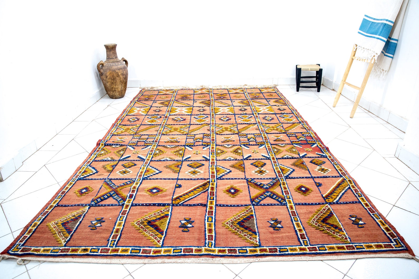 Tapis taznakht Tapis marocain authentique Tapis noué à la - Etsy France