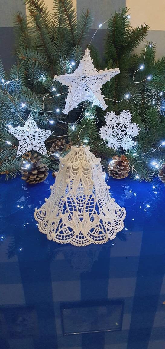 Chistmas Lace Ornaments Available for Special Order Bell. Lace FSL ...