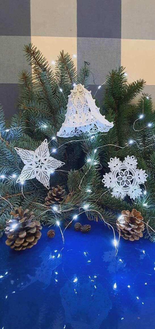 Chistmas Lace Ornaments Available for Special Order Bell. Lace FSL ...