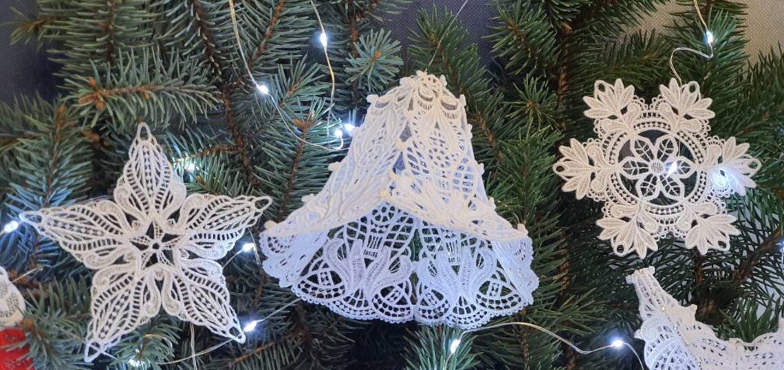Chistmas Lace Ornaments Available for Special Order Bell. Lace - Etsy