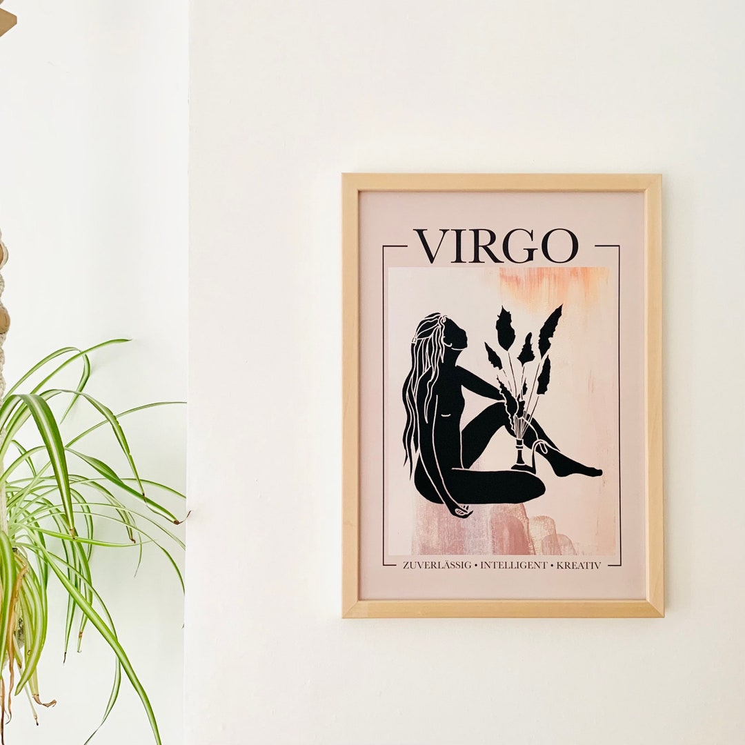 Poster Zodiac Sign Virgo Illustration Art Print Astrology Print Zodiac ...