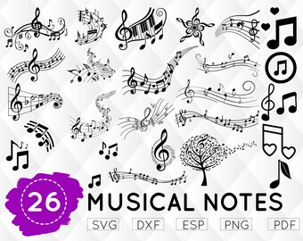 Art with music notes | Etsy