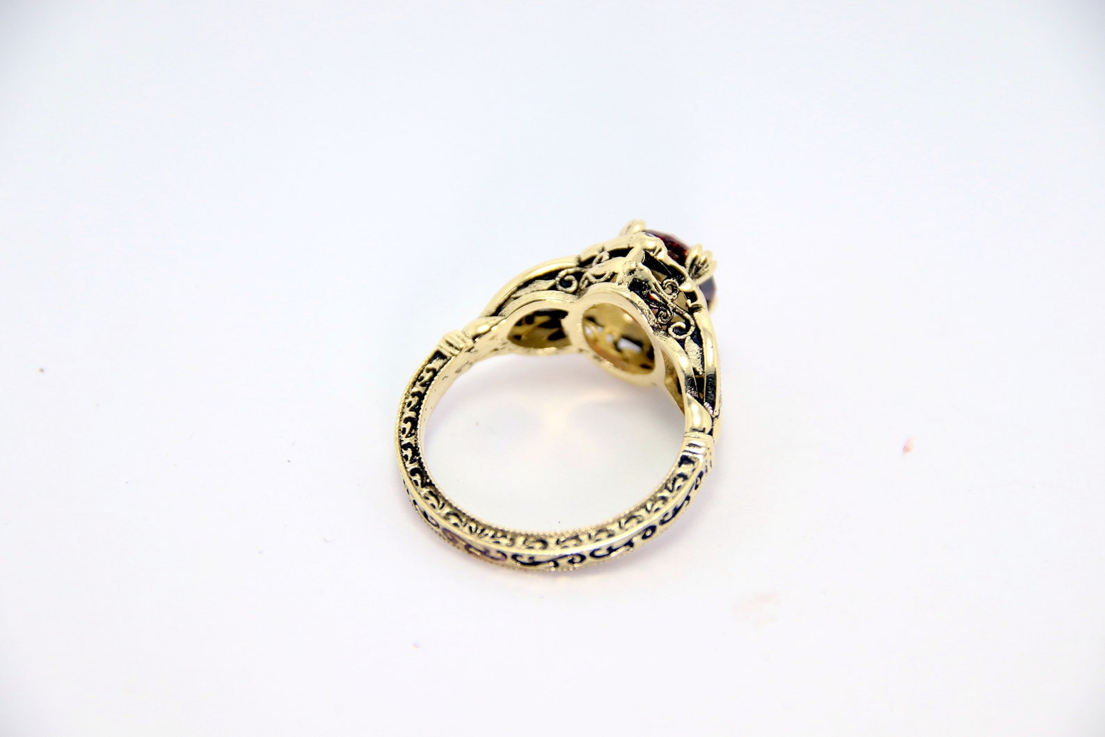 Very Unique 14K Gold Ring , Antique Victorian Style Design , Real ...